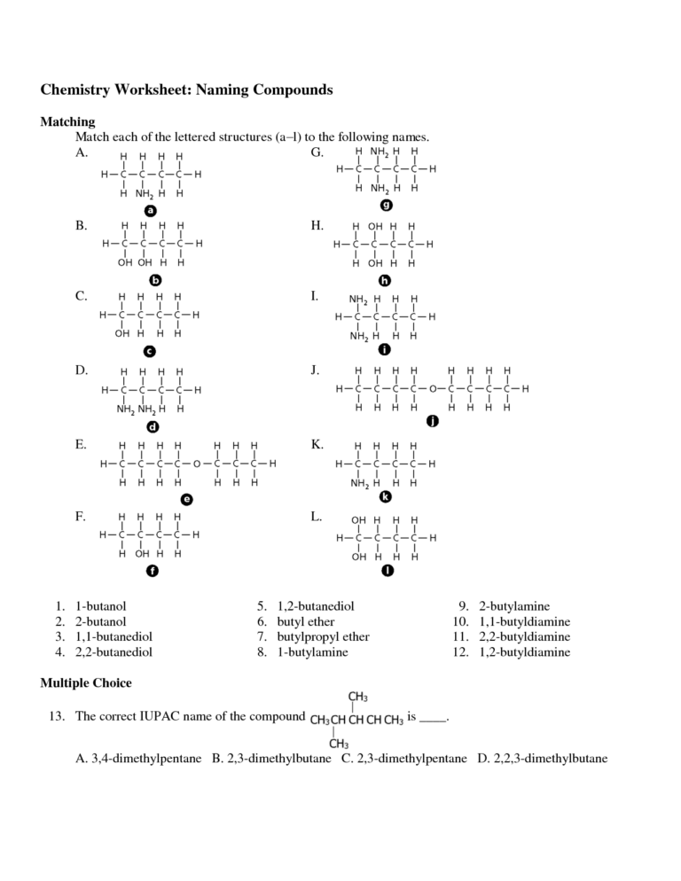 16 Naming Organic Compounds Practice Worksheet Worksheeto ... 16 Naming Organic Compounds Practice Worksheet Worksheeto ...