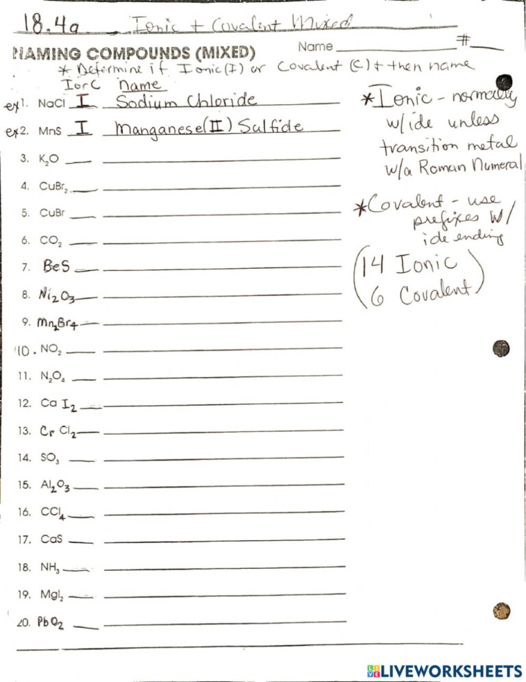 Mixed Naming Compounds Worksheet - CompoundWorksheets.com Mixed Naming Compounds Worksheet - CompoundWorksheets.com