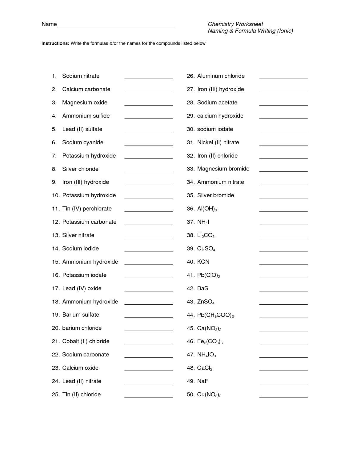 Naming Chemical Compounds Worksheet Covalent Bonding Worksheet ... Naming Chemical Compounds Worksheet Covalent Bonding Worksheet ...